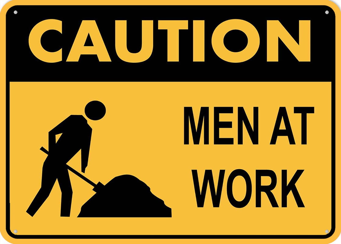 Caution Men At Work Sign 8 X 12 Inches Rust Free . Aluminum - Uv ...