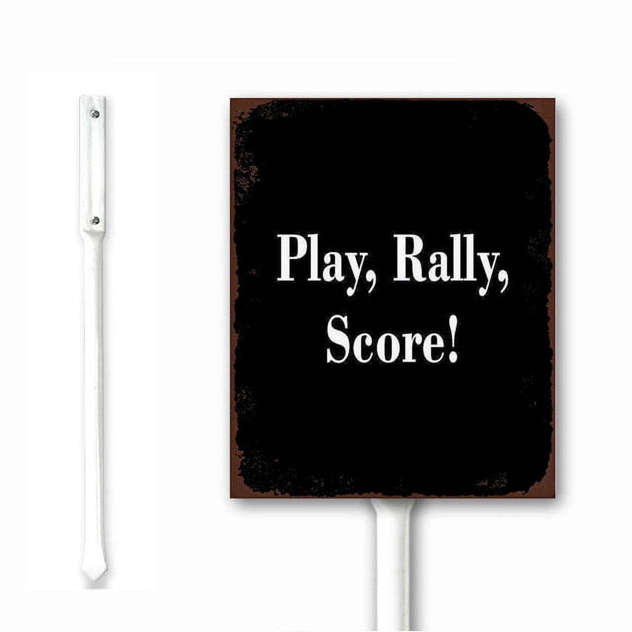 Caution Metal Sign for Outdoor Play Rally Score! Yard Sign With Stake ...