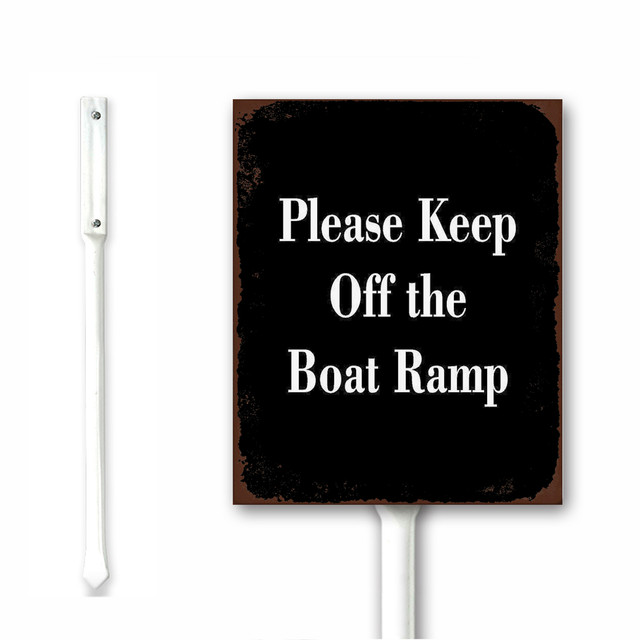 Caution Metal Sign for Outdoor Please Keep Off the Boat Ramp Yard Sign ...