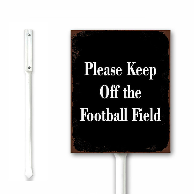 Caution Metal Sign for Outdoor Please Keep Off the Football Field Yard ...