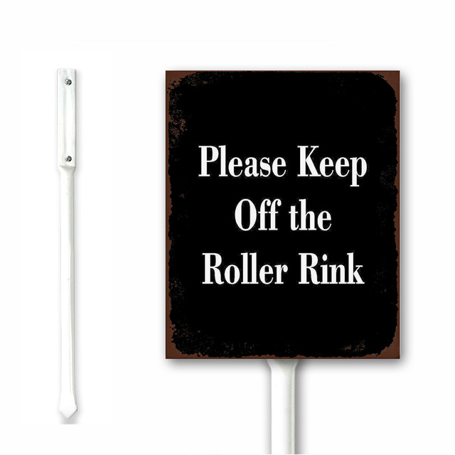 Caution Metal Sign for Outdoor Please Keep Off the Roller Rink Yard ...