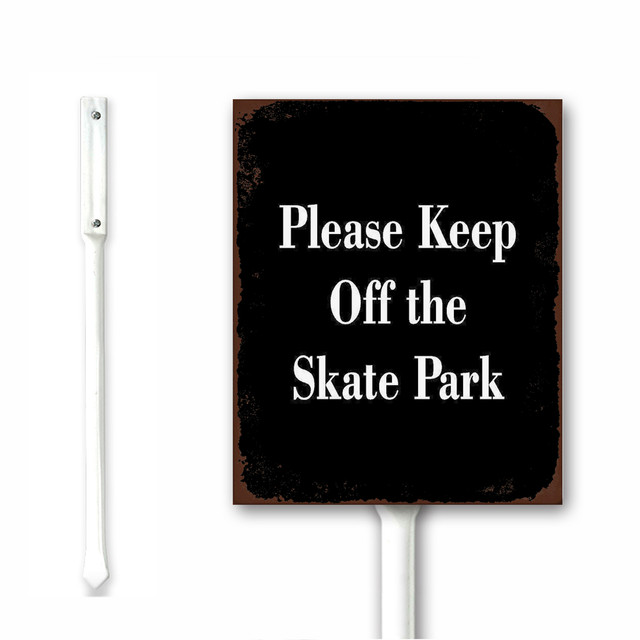 Caution Metal Sign for Outdoor Please Keep Off the Skate Park Yard Sign ...