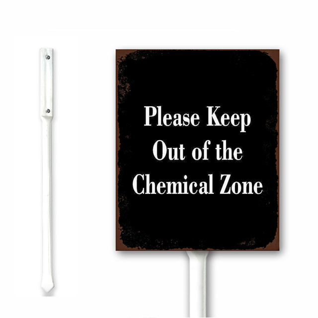 Caution Metal Sign for Outdoor Please Keep Out of the Chemical Zone ...