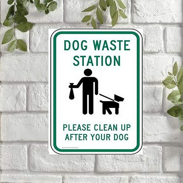 Caution Metal Tin Sign Dog Waste Station Notice Warning Safety Danger ...