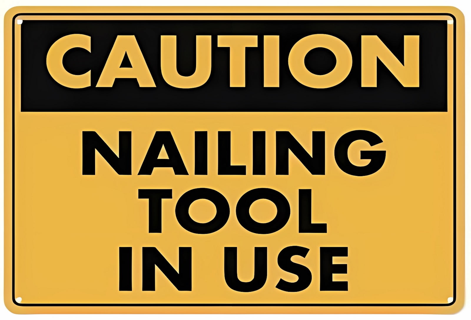 Caution Nailing Tool in Use Aluminum Tin Sign 12 x 8 Inches - Warning ...