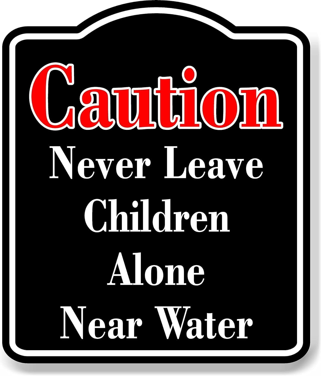 Caution Never Leave Unsupervised with Water Red BLACK Aluminum ...