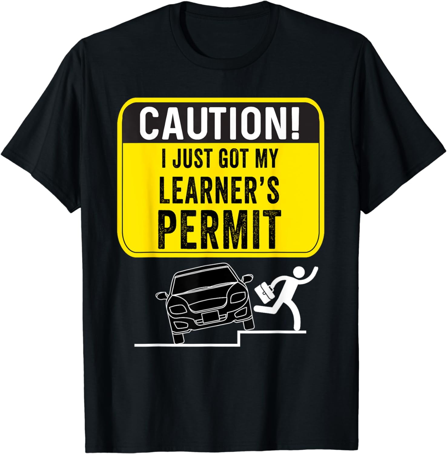 Caution New Driver Funny Student Learner's Permit Licensed T-Shirt ...