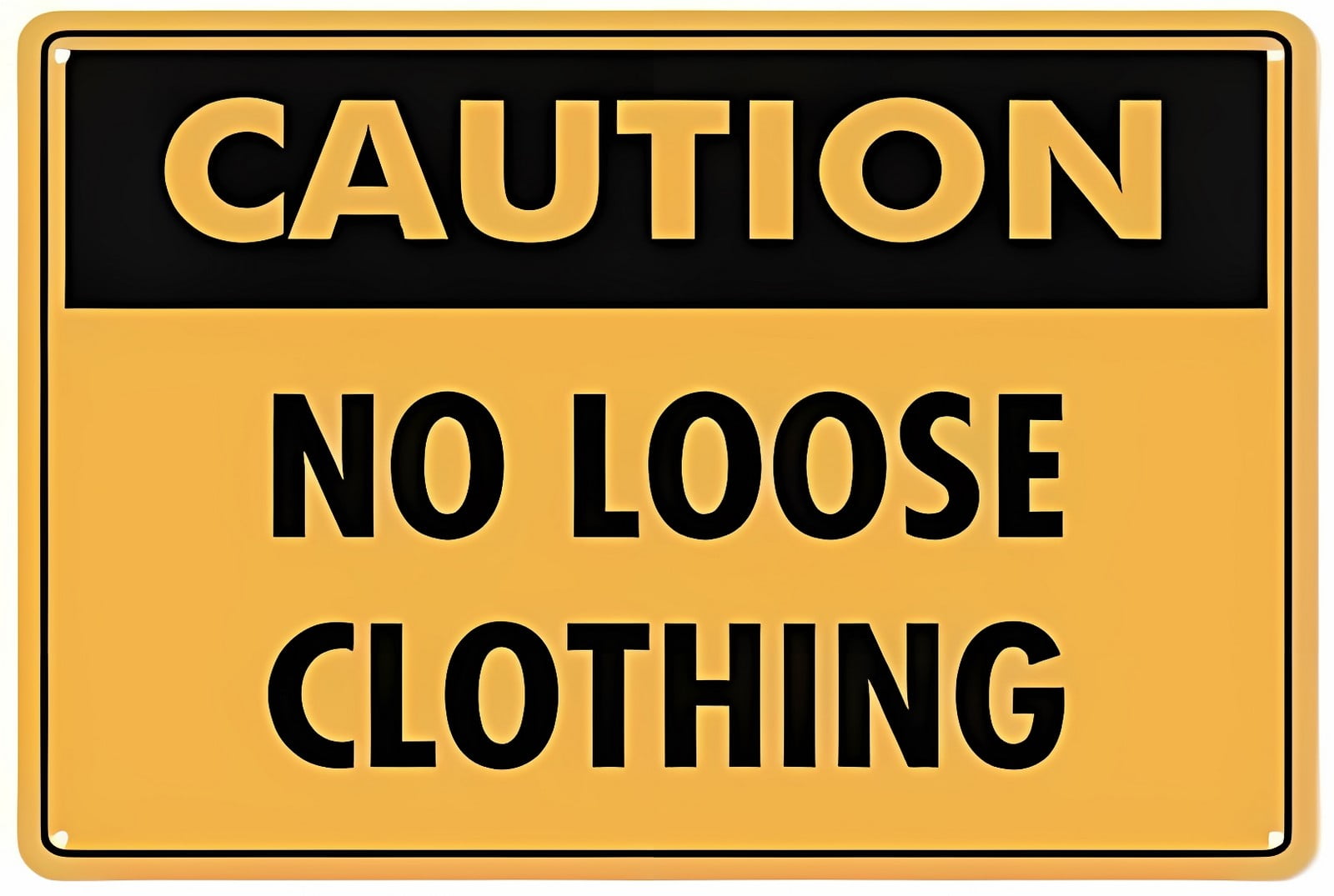 Caution No Loose Clothing Aluminum Tin Sign 12 x 8 Inches - Warning ...