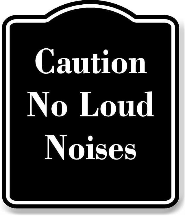 Caution No Loud Noises BLACK Aluminum Composite Sign 20''x24 ...