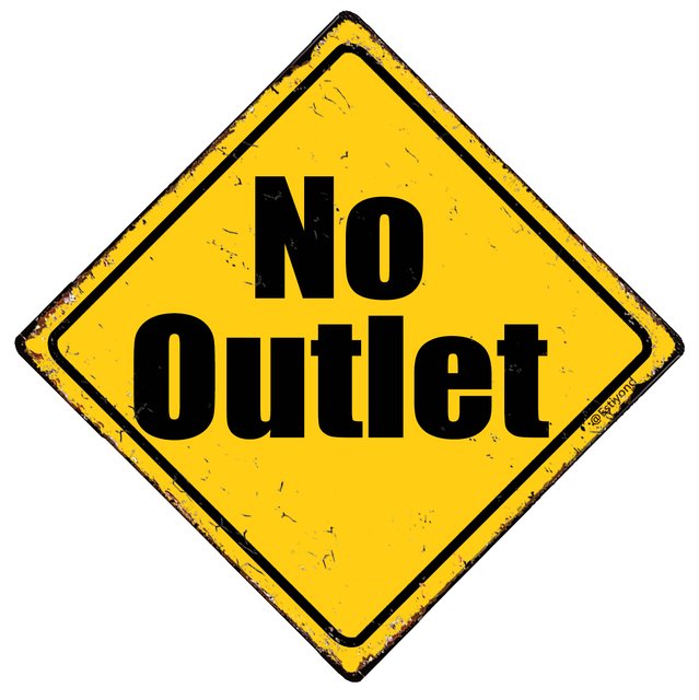 Caution No Outlet Metal Tin Signs No Outlet Funny Traffic Signs Indoor ...