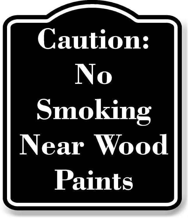 Caution No Smoking Near Wood Parquetry BLACK Aluminum Composite Sign 15 ...