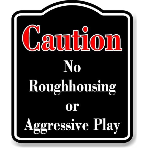 Caution No Throwing Toys or Objects Red BLACK Aluminum Composite Sign ...