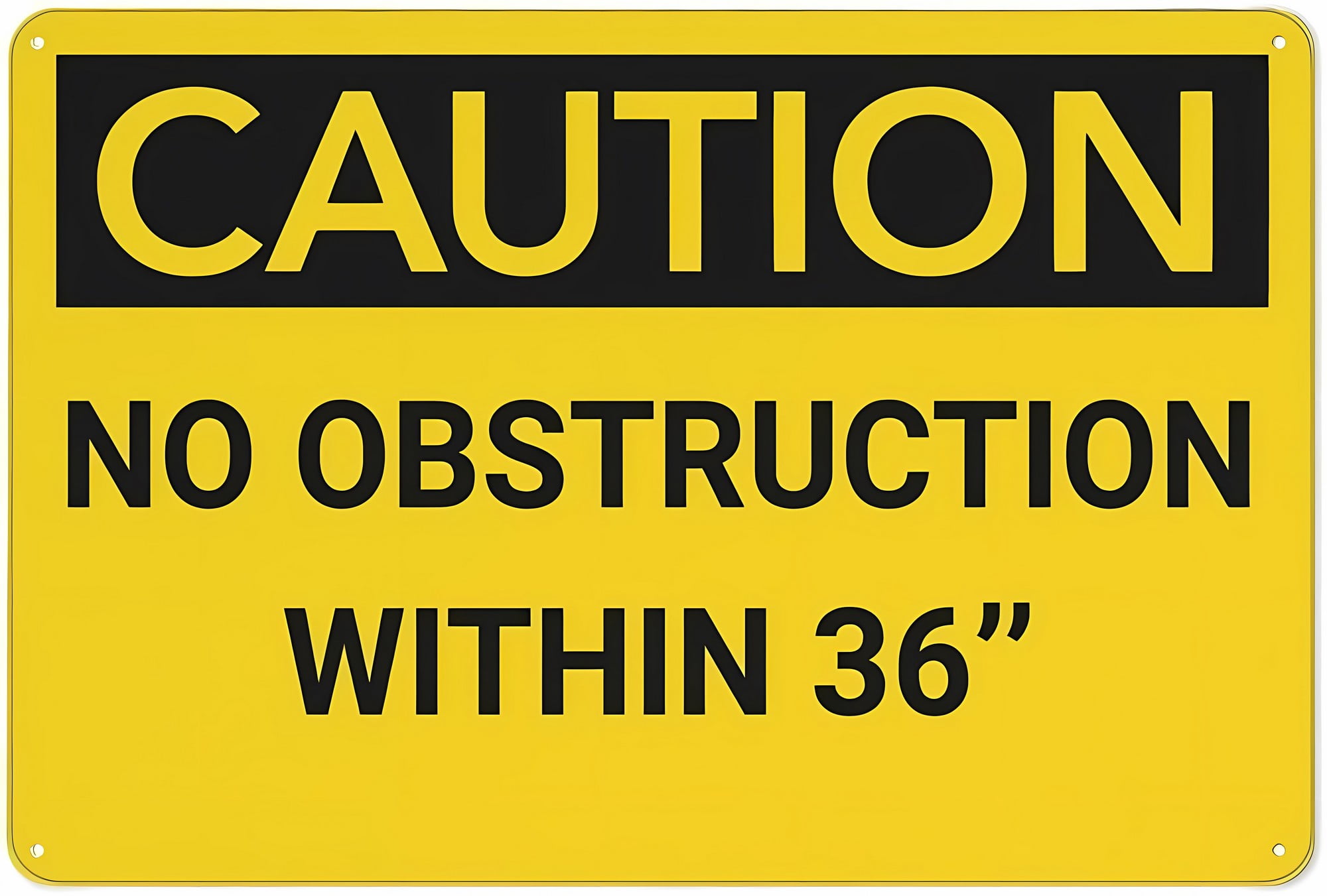 Caution OSHA Regulations No Obstruction Within 36 Inches Sign - 8"x12 ...