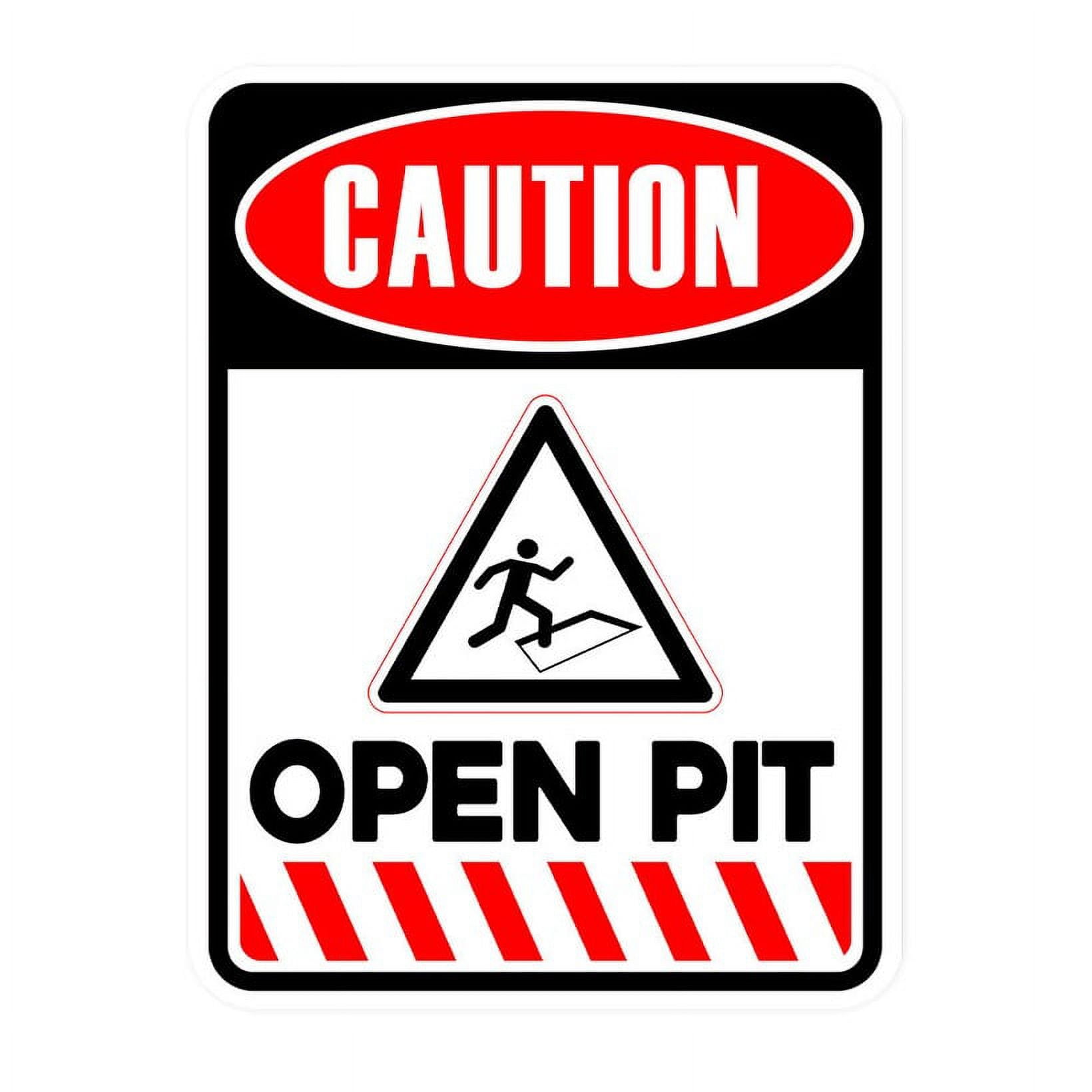 Caution Open Pit Wall or Door Sign Health And Safety Signage SIZE: 12 ...