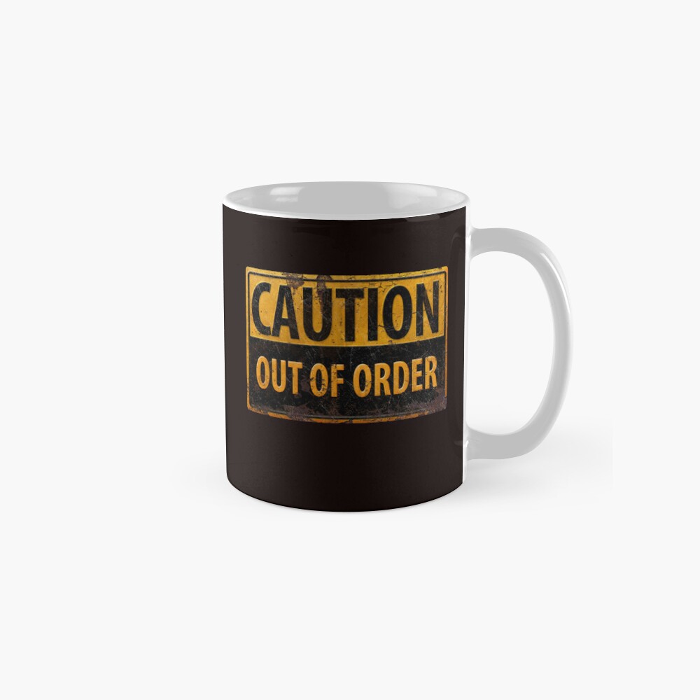 Caution Out Of Order - Danger Metal Look Sign Classic Mug - Walmart.com