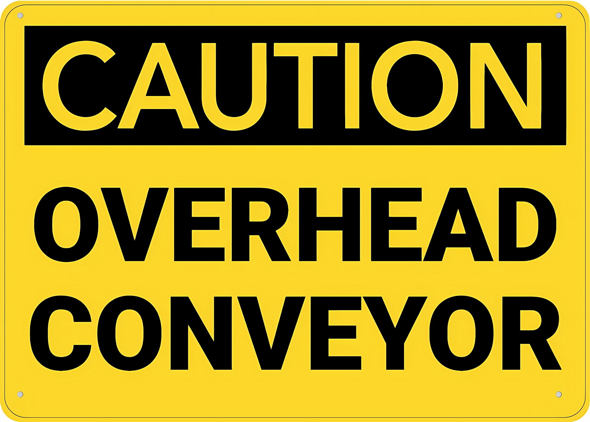 Caution Overhead Conveyor Sign - 8"x12" Rustproof Aluminum Metal Sign ...