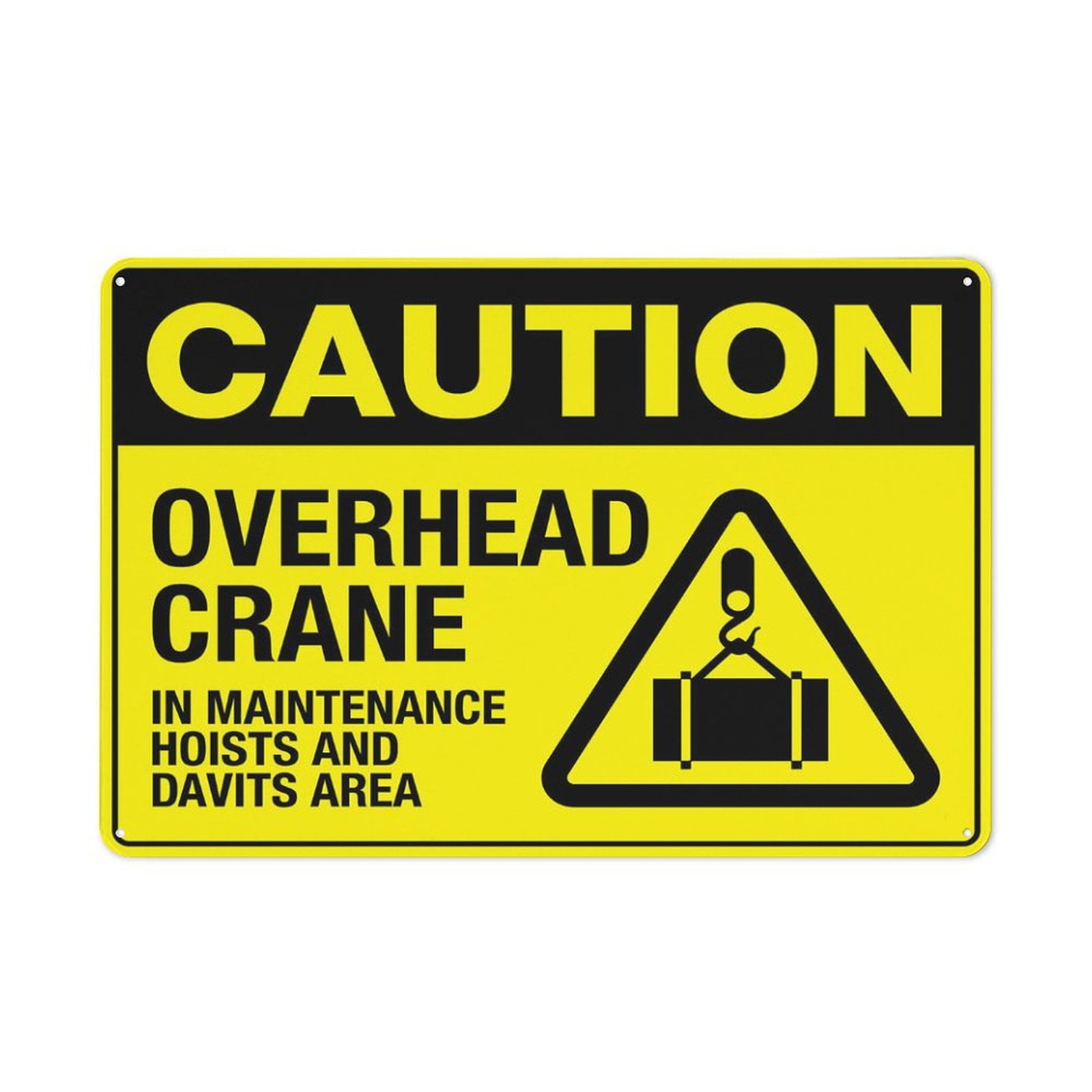 Caution Overhead Crane (In Maintenance Hoists And Davits Area) Sign ...