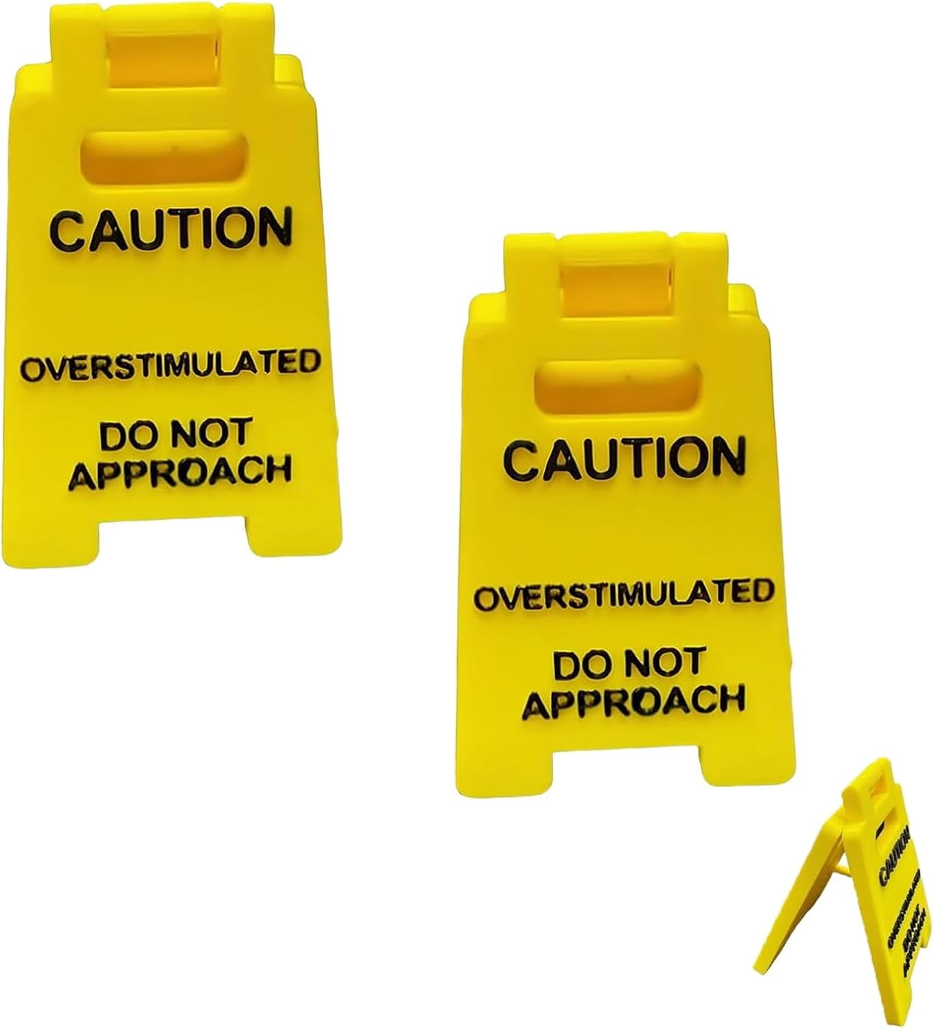 Caution Overstimulated Desk Sign, Cubicle Accessories, Office Desk ...
