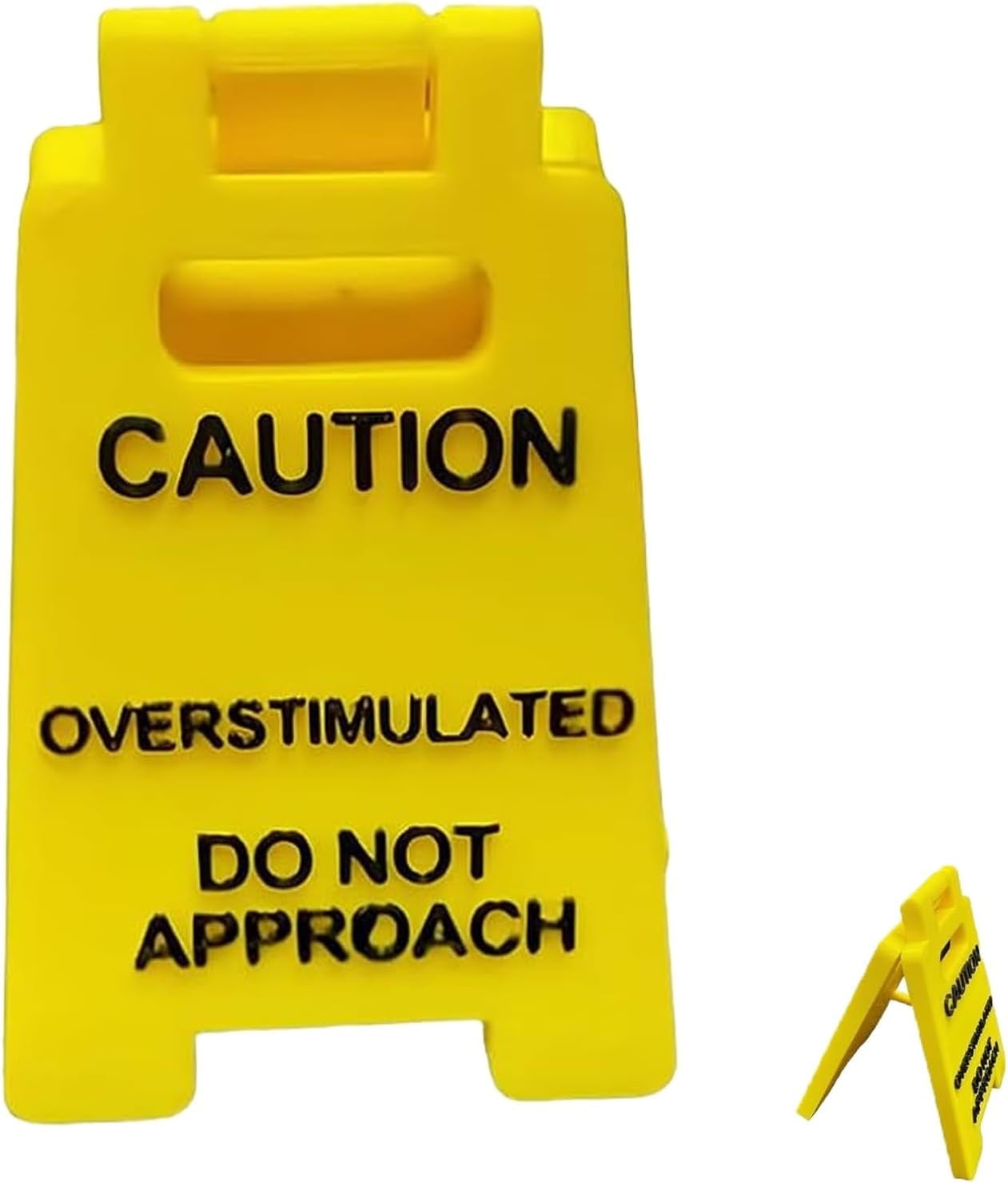 Caution Overstimulated Desk Sign, Cubicle Accessories, Office Desk ...