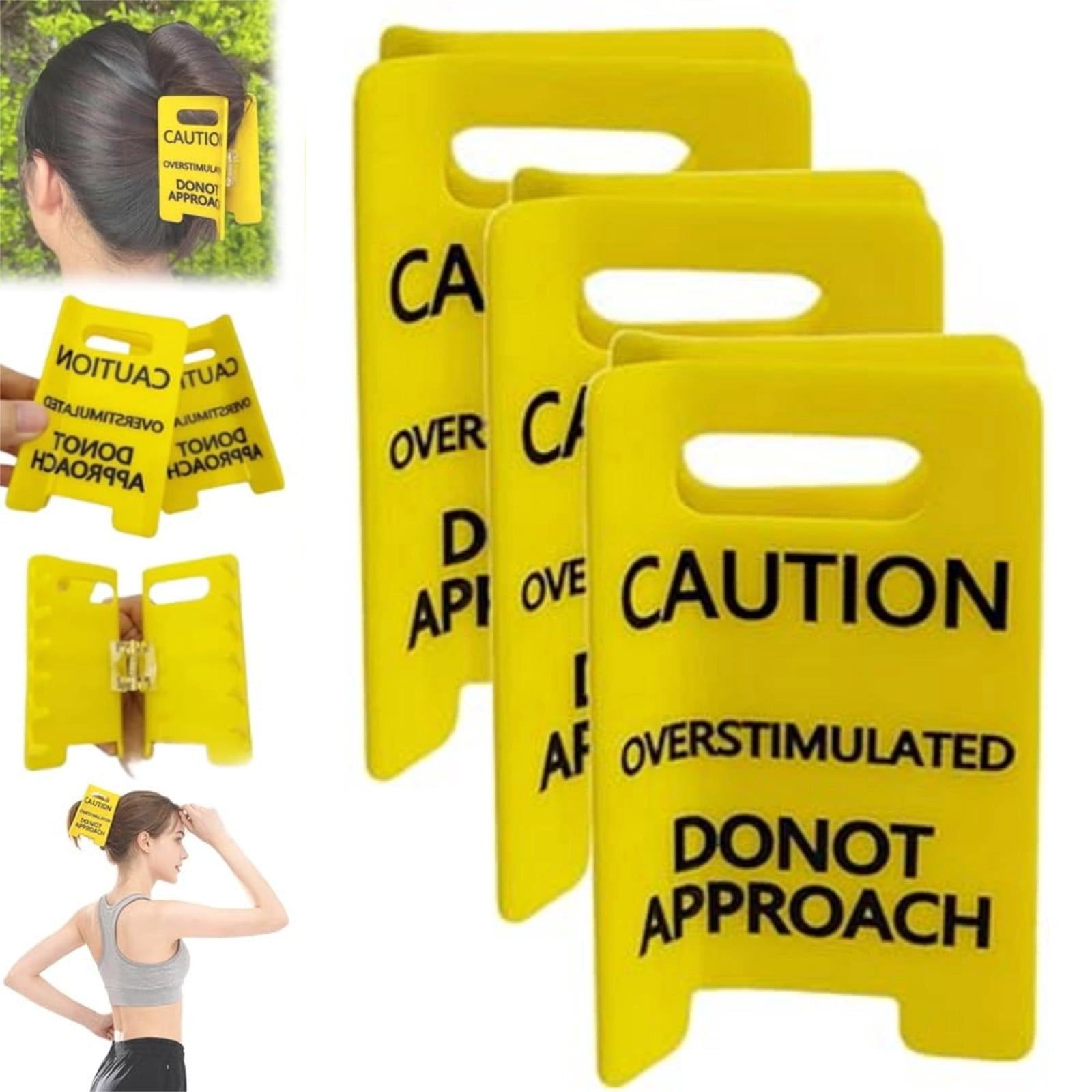 Caution Overstimulated Do Not Approach Hair Clip for Thick Hair, Funny ...