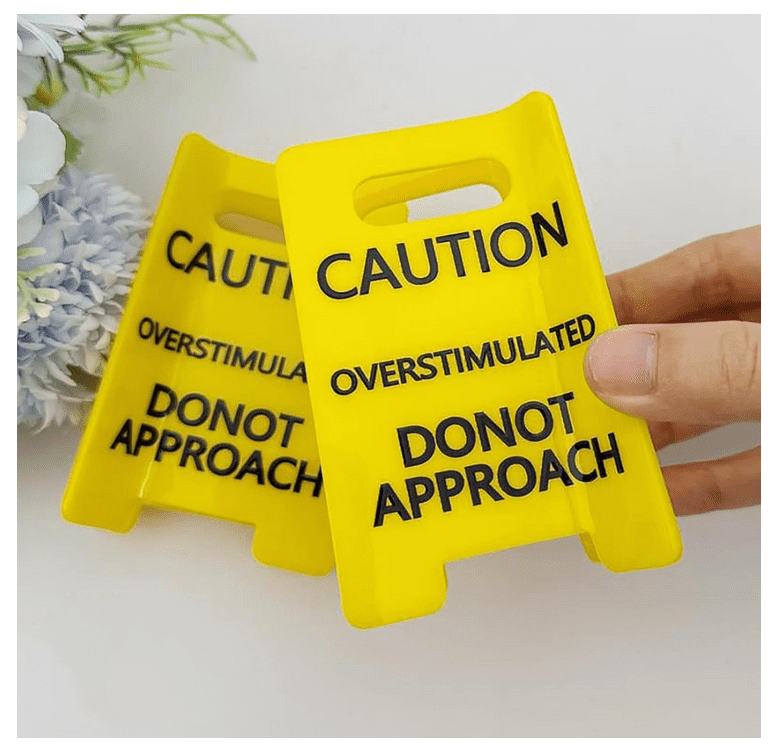 Caution Overstimulated Hair Clip, Yellow Caution Hair Clip, Hold On ...