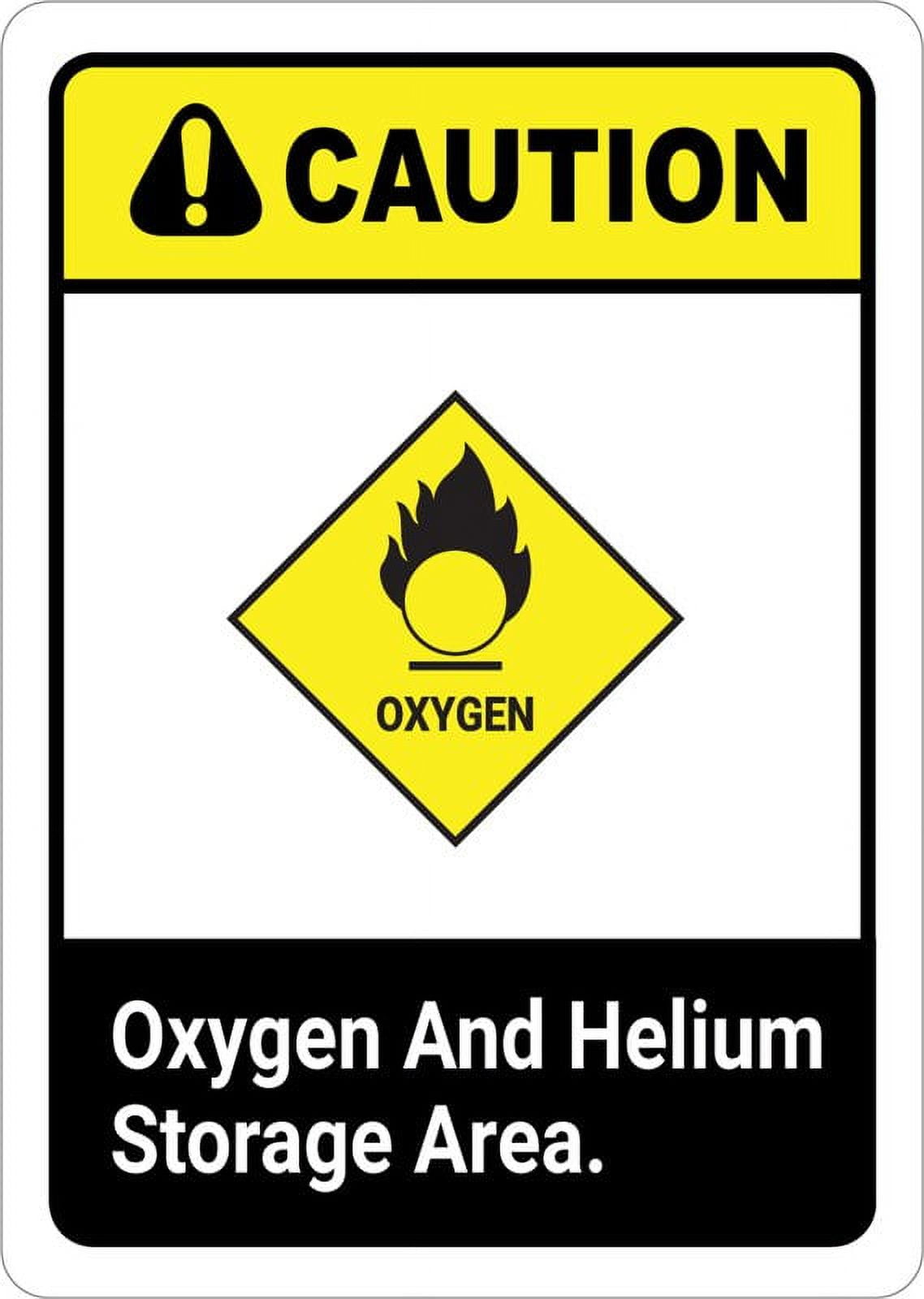 Caution Oxygen Helium Storage Area Retro Aluminum Sign Metal Tin Sign ...