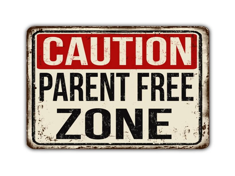 Caution Parent Free Zone Sign Vintage Retro Patio Home Décor Gift Metal ...