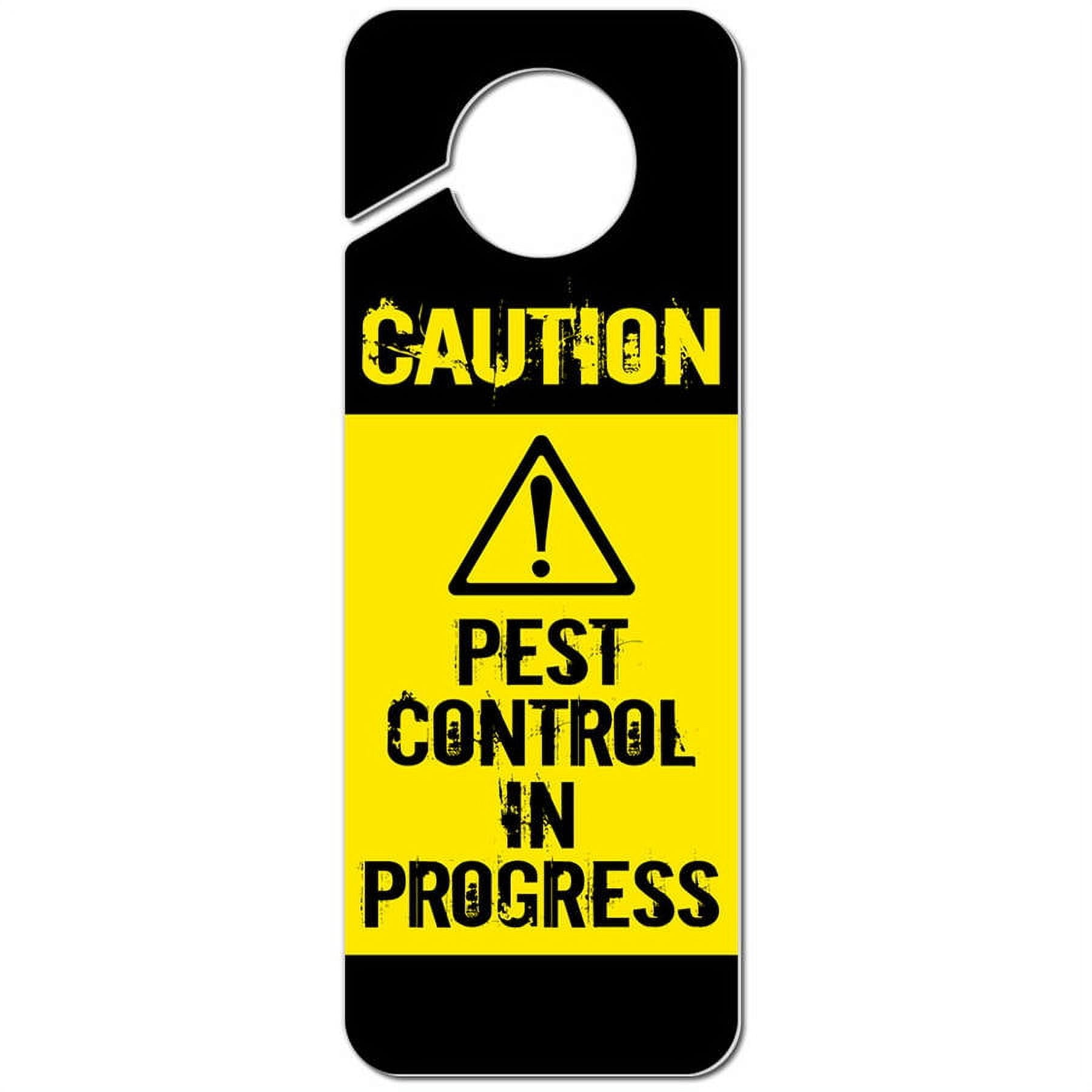 Caution Pest Control in Progress Plastic Door Knob Hanger Sign ...