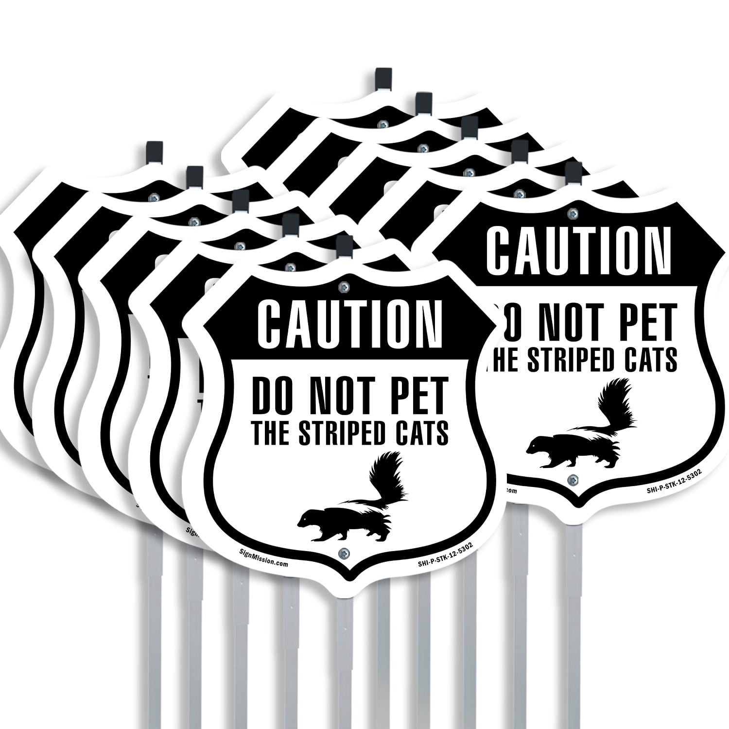 Caution Do Not Pet The Striped Cats Skunk (10 Pack) 12 inch X 12 inch ...