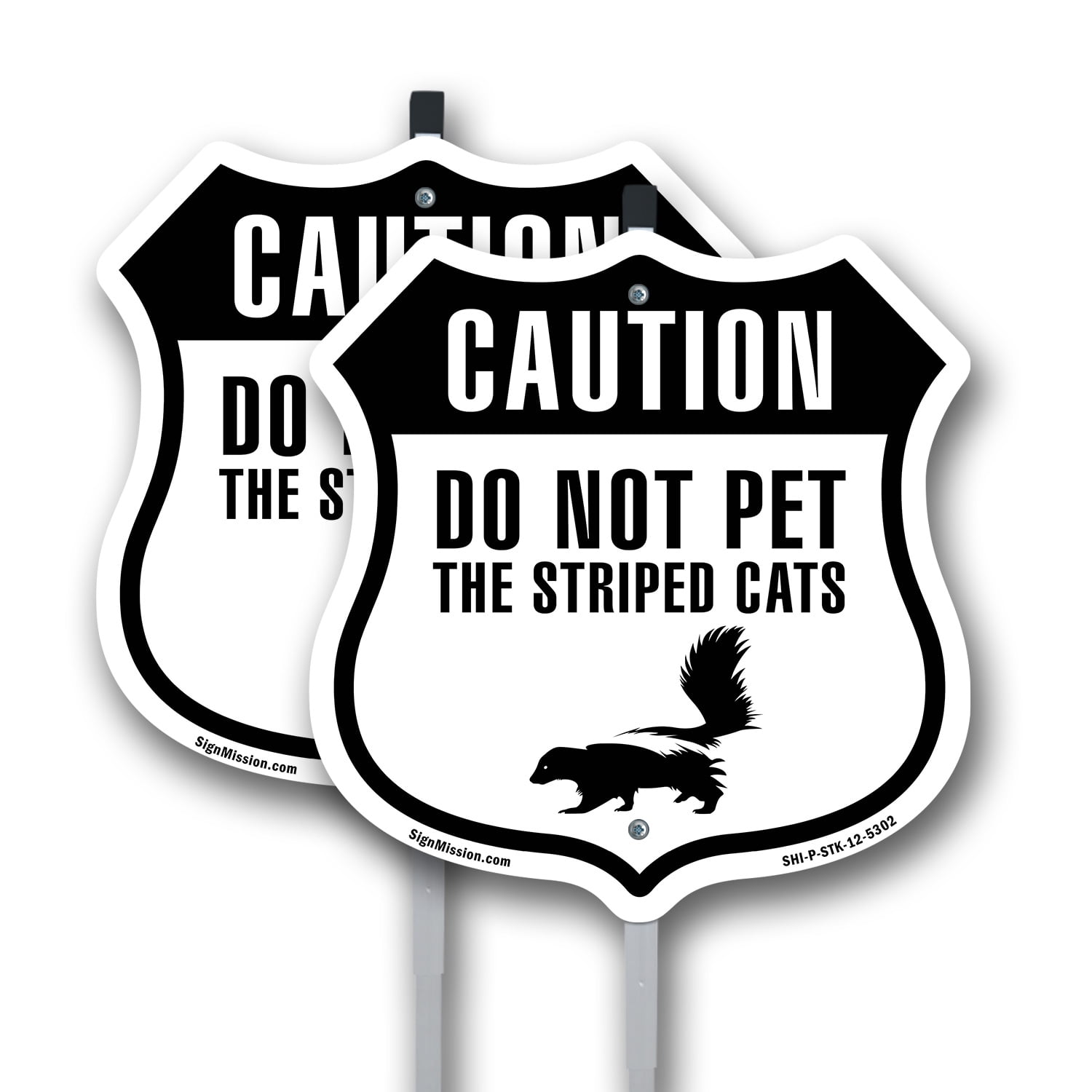 Caution Do Not Pet The Striped Cats Skunk (2 Pack) 12 inch X 12 inch ...