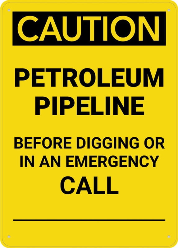 Caution Petroleum Pipeline Call Before Digging Portrait 8"X12" Rust ...