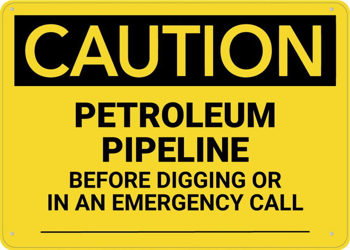 Caution Petroleum Pipeline Call Before Digging Sign Aluminum 8X12 Inch ...