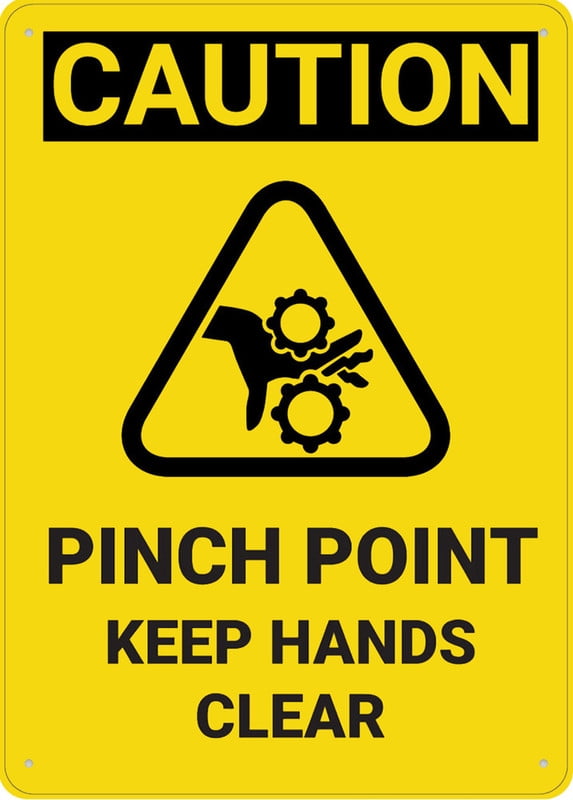 Caution Pinch Point Keep Hands Clear Vertical With Graphic Sign Outdoor ...