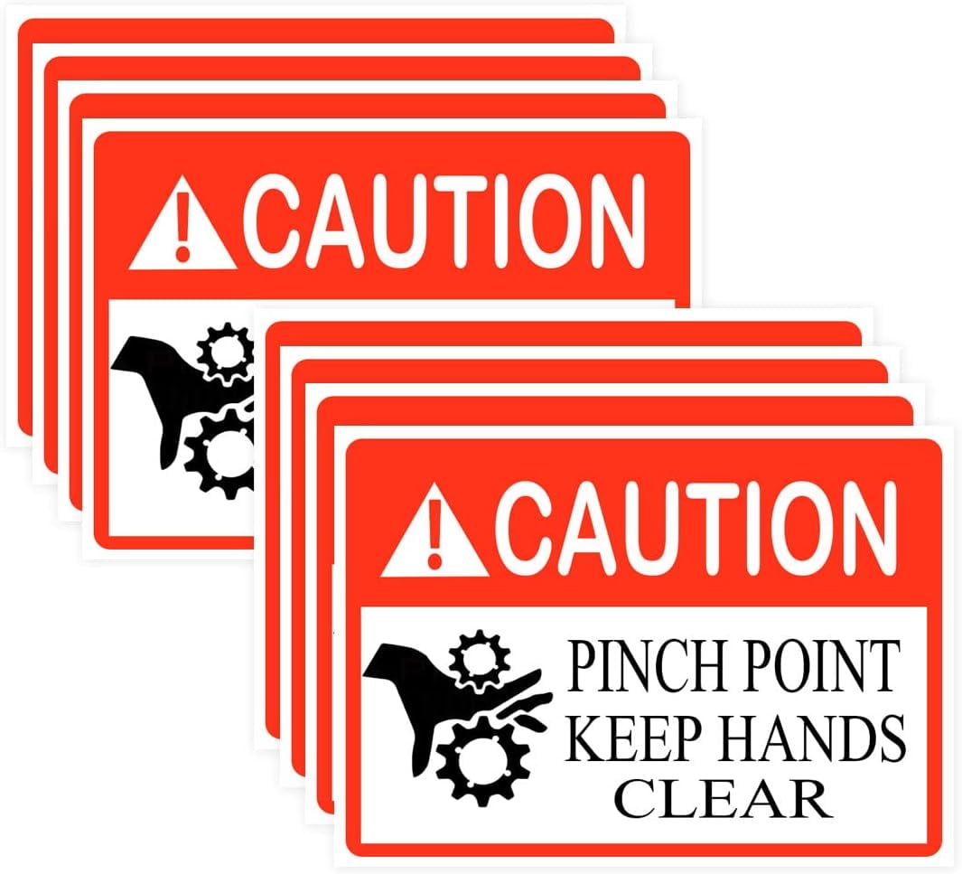 Caution Pinch Point Safety Labels Stickers 3.5×5inch Self Adhesive Keep ...