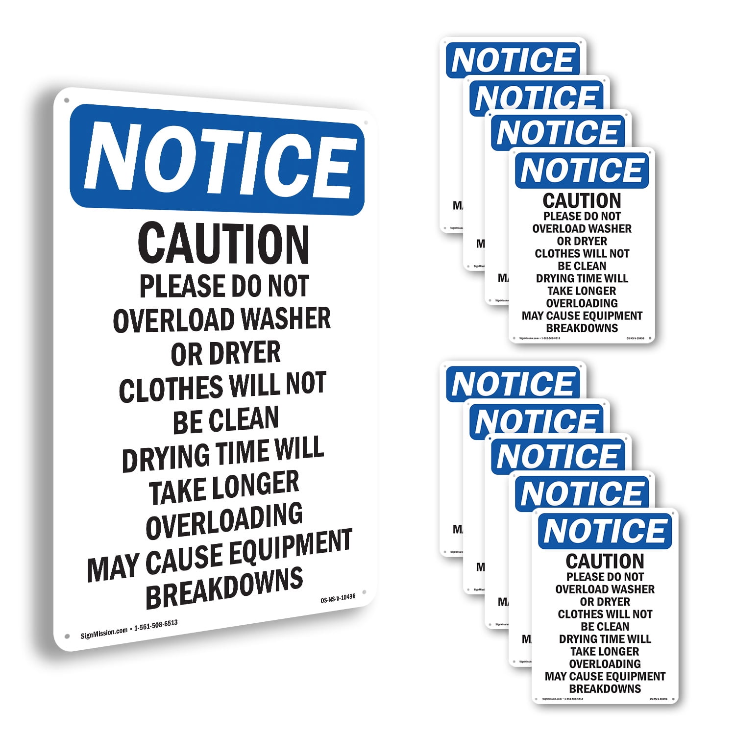 Caution Please Do Not Overload OSHA Notice Aluminum Sign 14 Inch x 10 ...