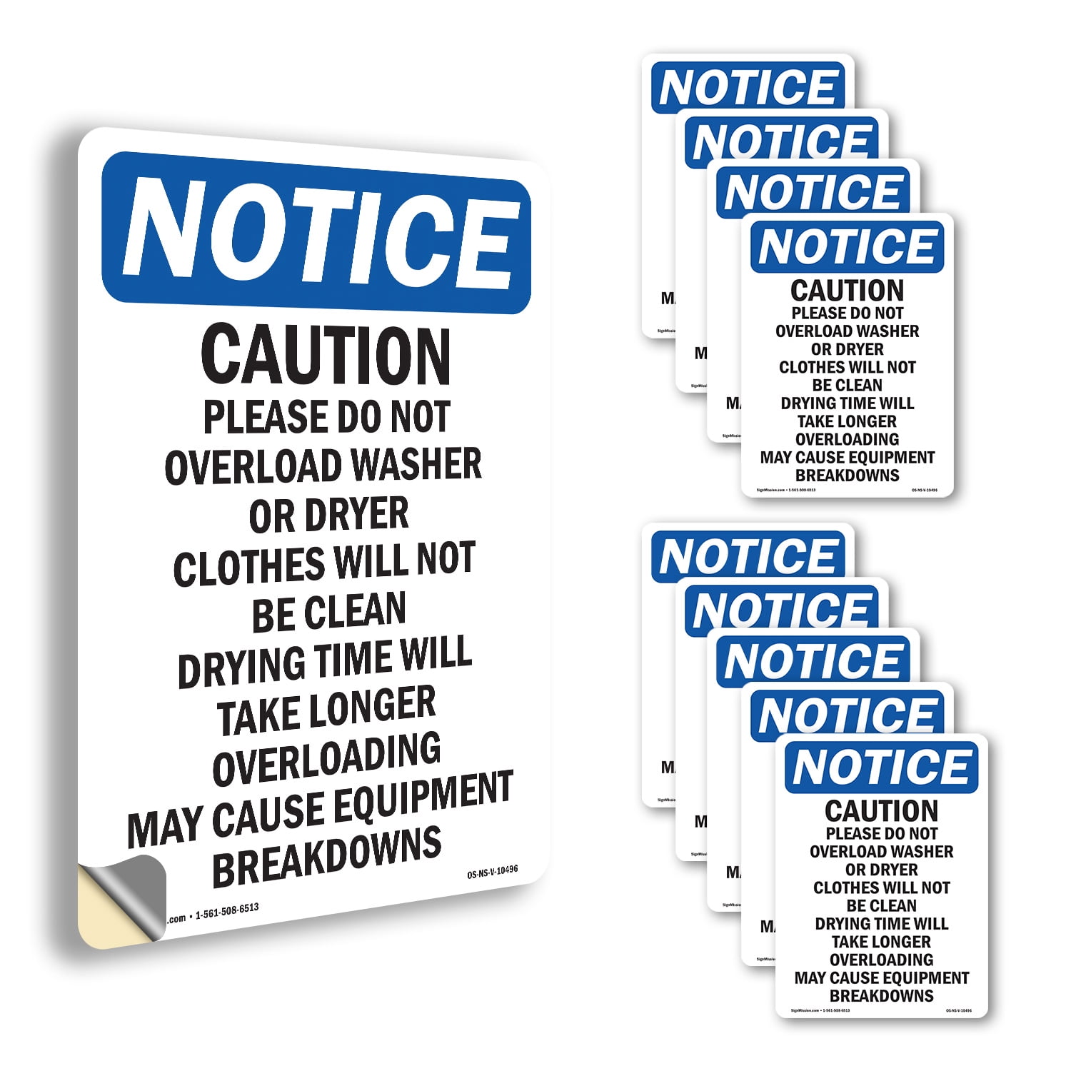 Caution Please Do Not Overload OSHA Notice Vinyl Decal Label 10 Inch x ...