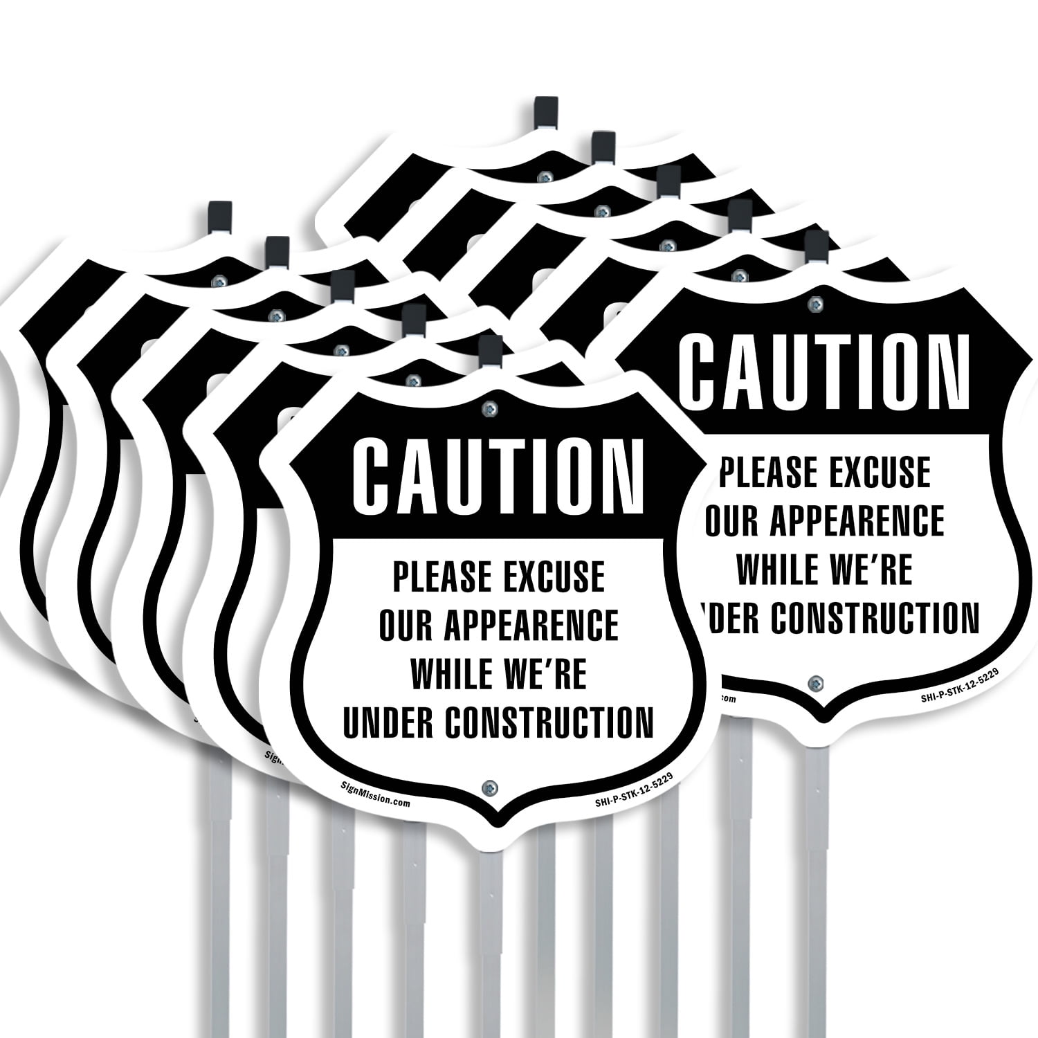 Caution Please Excuse Our Appearance Construction (10 Pack) 12 inch X ...