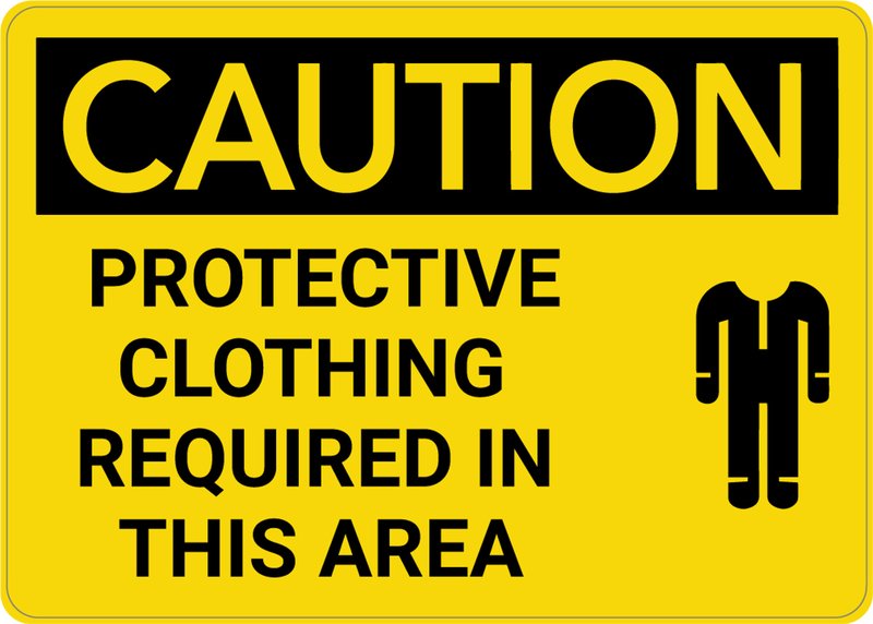 Caution Ppe Protective Clothing Required In This Area Sign Metal 12"X8 ...