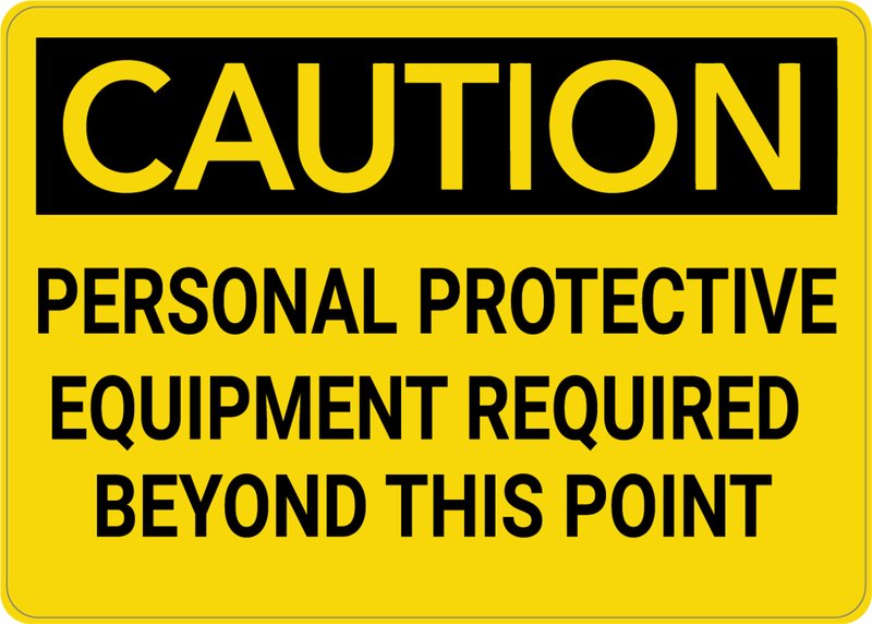 Caution Ppe Required Beyond This Point Retro Vintage Sign Home Bar Pub ...