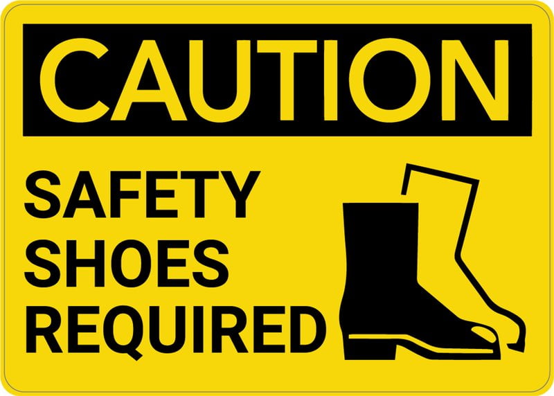 Caution Ppe Safety Shoes Required With Graphic Sign Safety Restriction ...