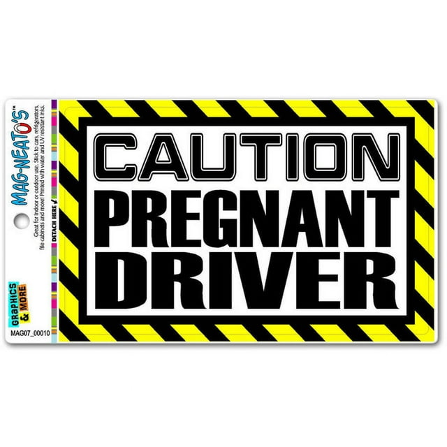 Caution Pregnant Driver Automotive Car Refrigerator Locker Vinyl Magnet ...