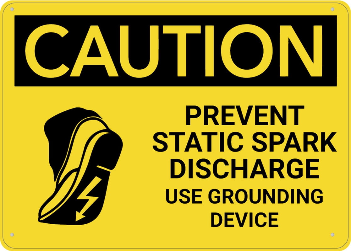 Caution Prevent Static Spark Discharge Use Grounding Devices With ...