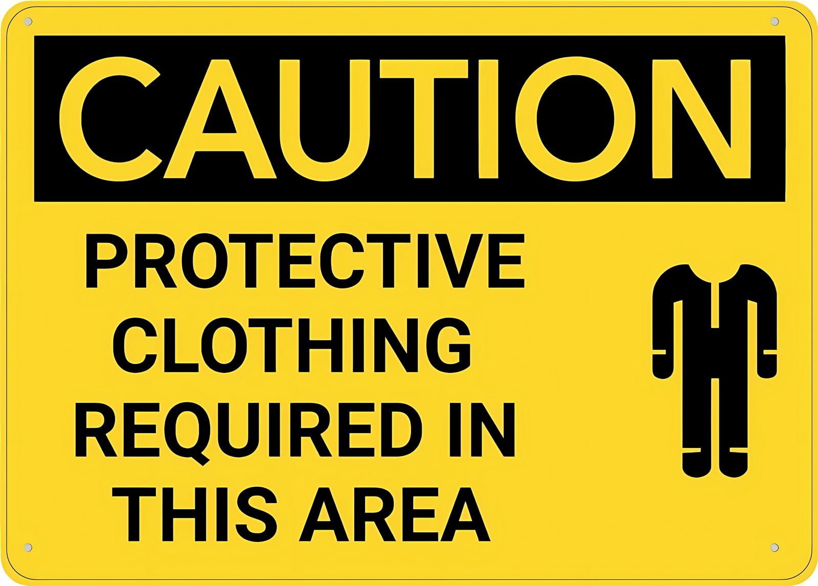 Caution Protective Clothing Required Metal Aluminum Sign 12 x 8 Inches ...
