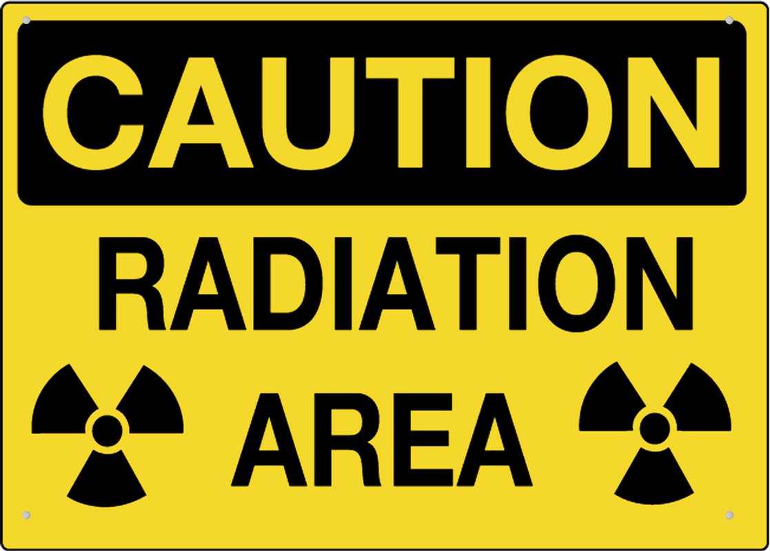 Caution Radiation Area Sign Metal 12X8 Inch Rust Free Aluminum, Uv ...