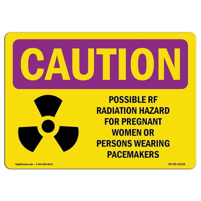 Caution Radiation Possible RF Radiation Hazard with Symbol OSHA Decal ...