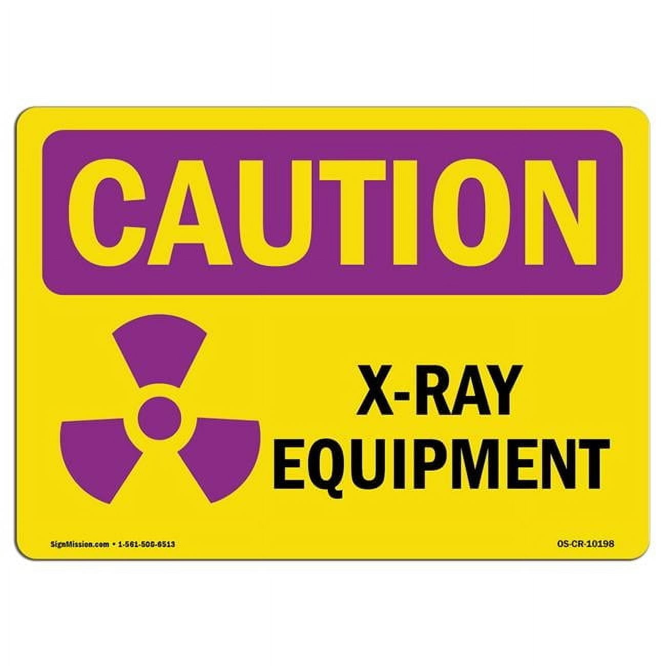 Caution Radiation X-Ray Equipment OSHA Decal Sign - Walmart.com