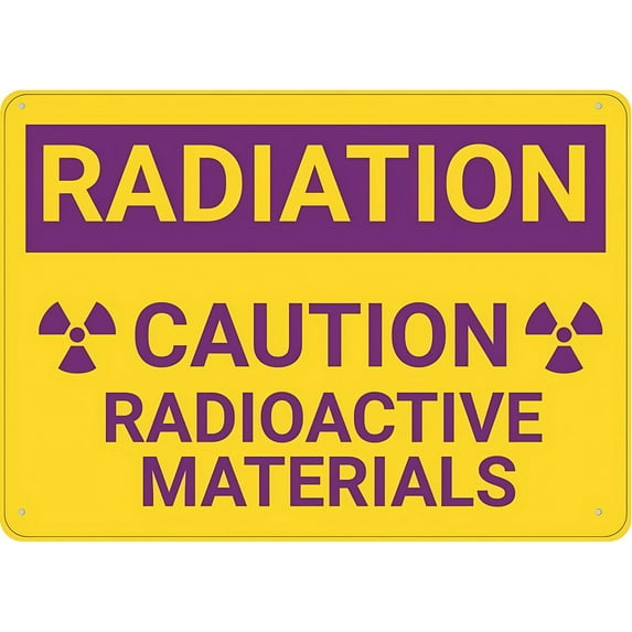 Caution Radioactive Materials Metal Sign 12 x 8 Inches - Rust-Free ...