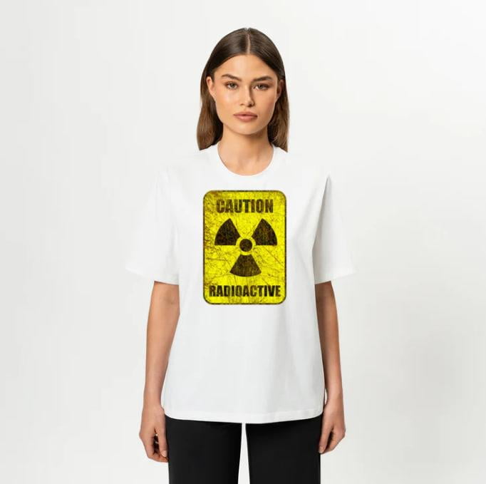 Caution Radioactive Tshirt Radiation Symbol Hazard Nuclear Warning Sign ...