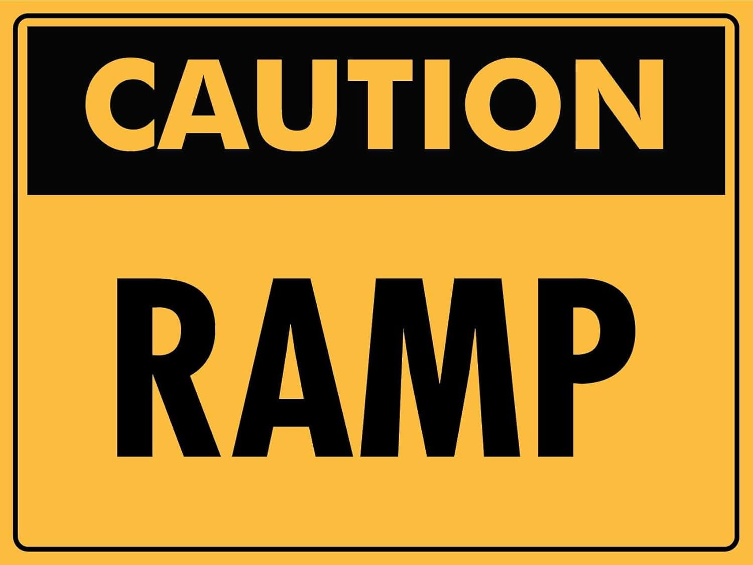 Caution Ramp Sign Warning Signage 12 X 16 Inch Metal Tin Sign Warning ...