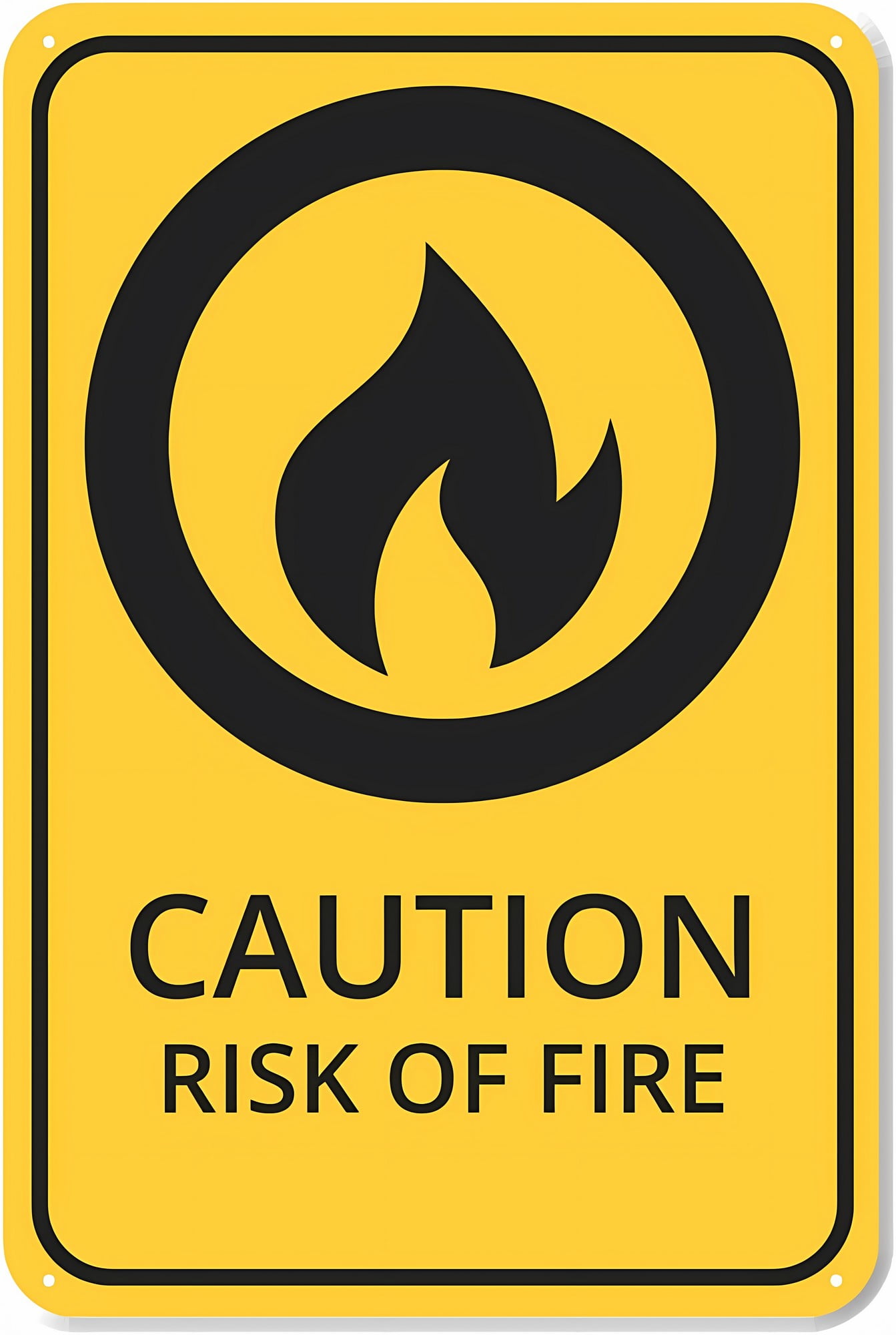 Caution Risk Of Fire Sign - 8"x12" Premium PVC Warning Sign, OSHA ...
